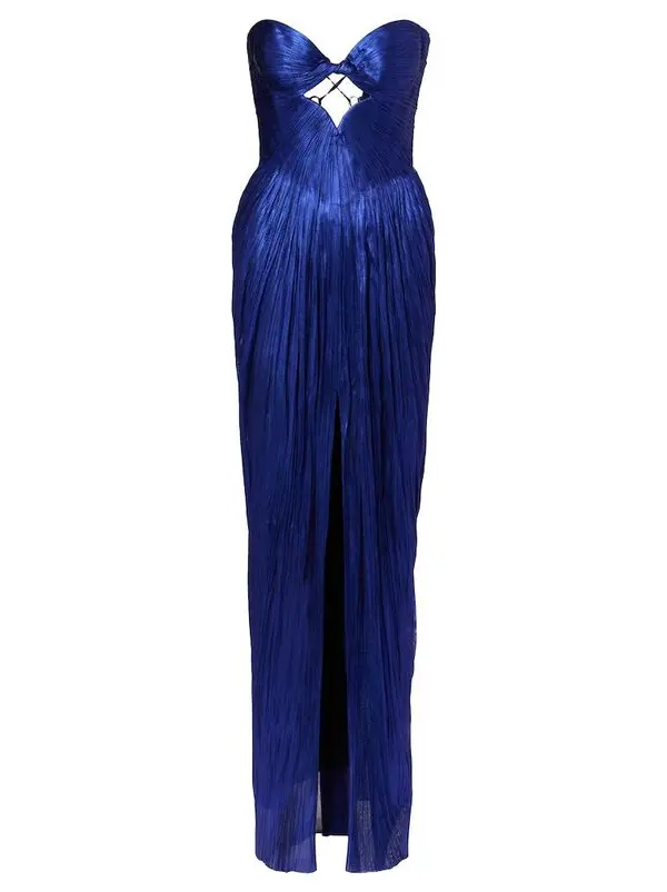 MARIA LUCIA HOHAN Stephanie Tulle Bustier Gown - Blue