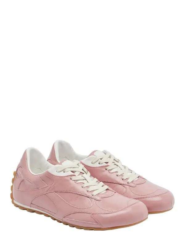 Bottega Veneta Orbit Flash Leather Sneakers - Pink