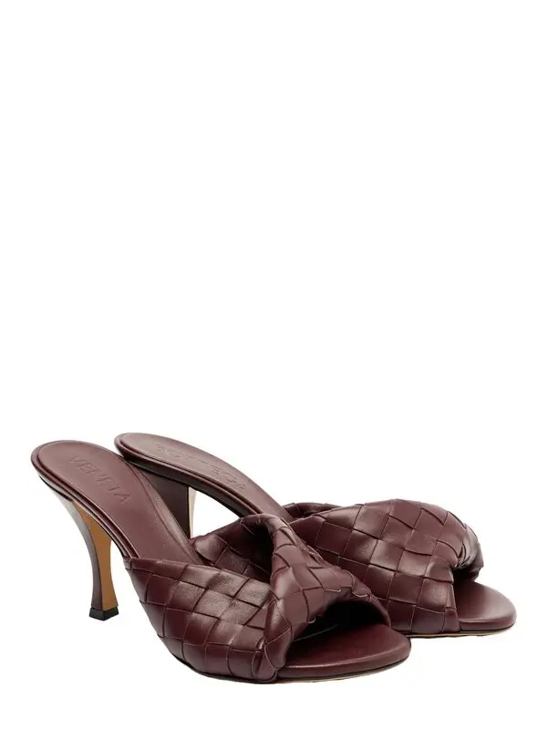 Bottega Veneta Blink 80 Intrecciato Leather Mules - Burgundy