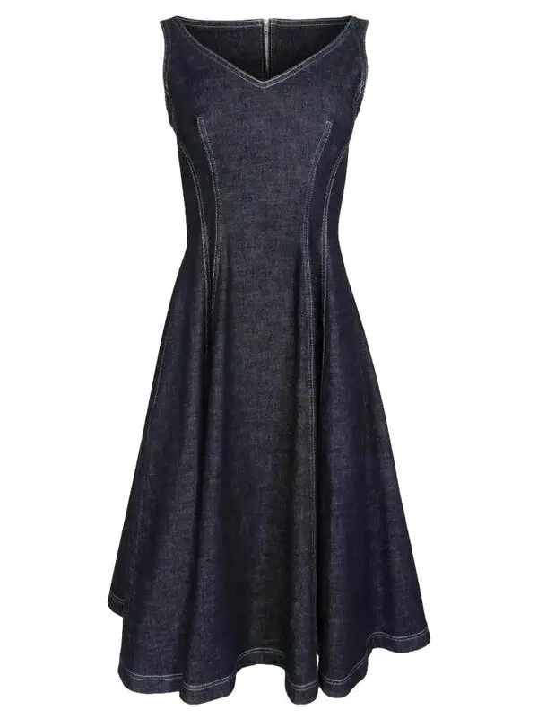 Marni V-neck Sleeveless Midi Dress - Blue