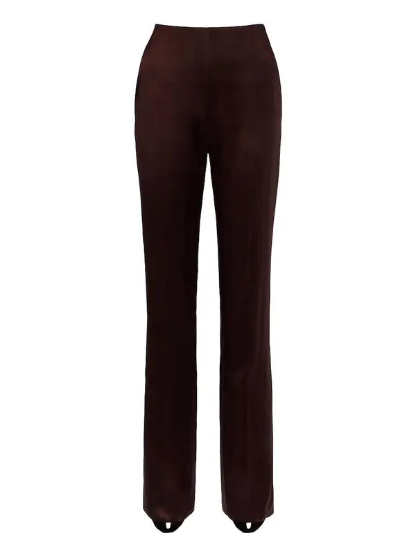 Valentino Garavani Silk-blend Straight Pants - Brown