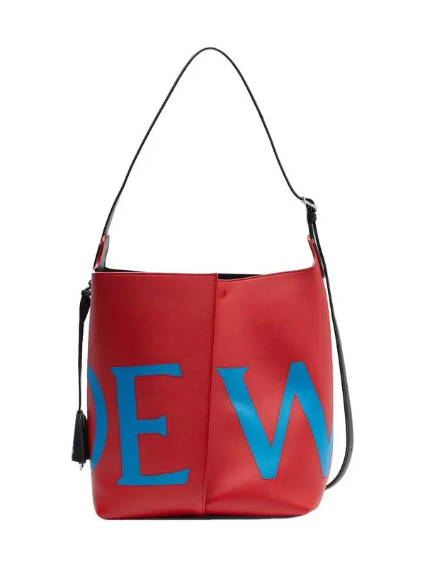 Loewe Bilbao Large Leather Bucket Bag - Red