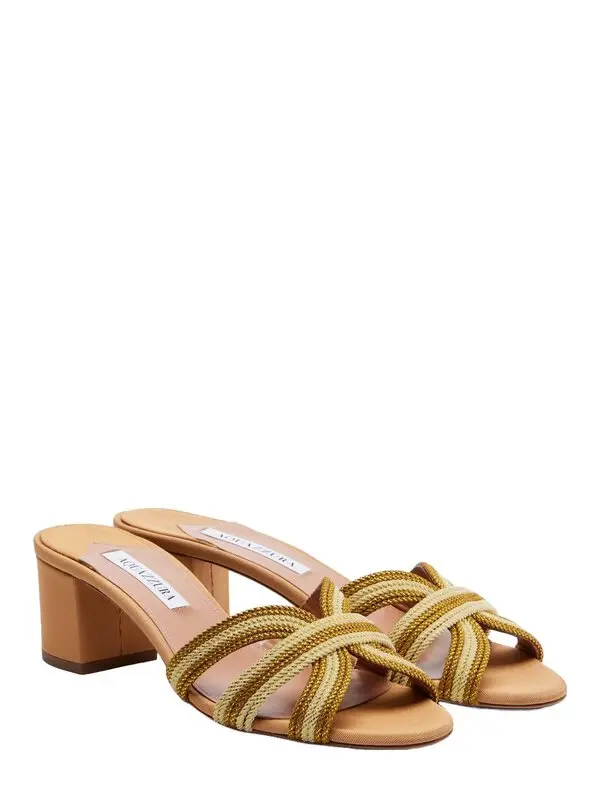 AQUAZZURA Day Dream Woven Sandals - Gold