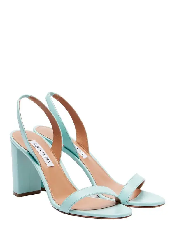 AQUAZZURA Leather Slingback Sandals - Blue