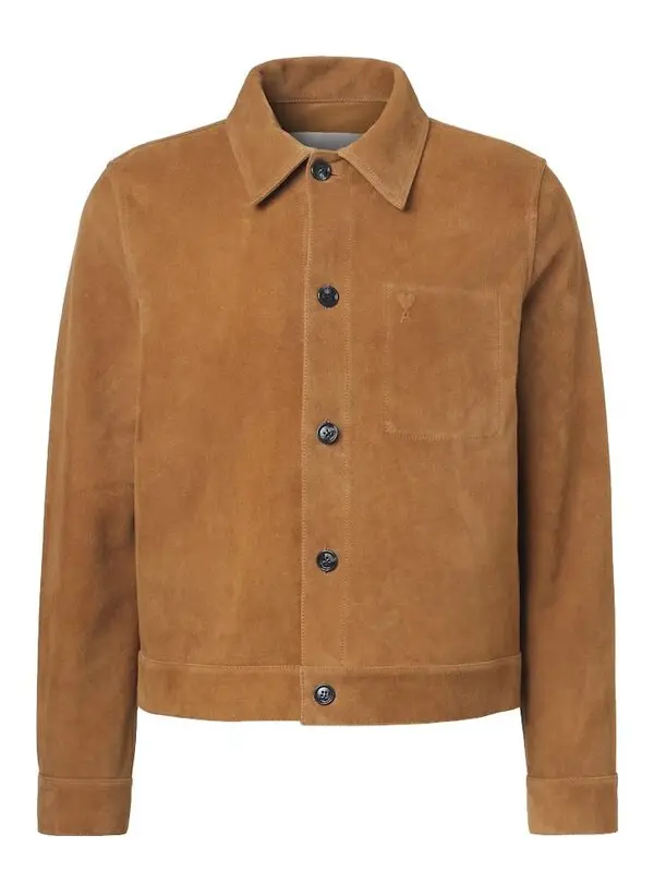 Ami Suede Blouson Jacket - Brown