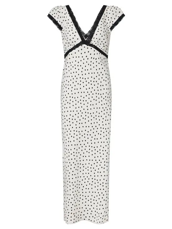 Rixo Iggy Polka-dot Maxi Dress - White