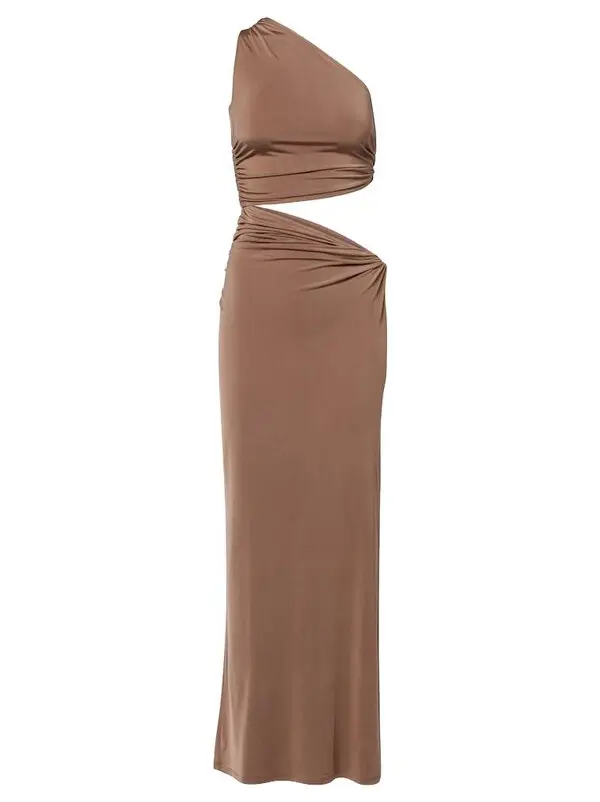 Jade Swim Yana Cutout One-shoulder Maxi Dress - Brown