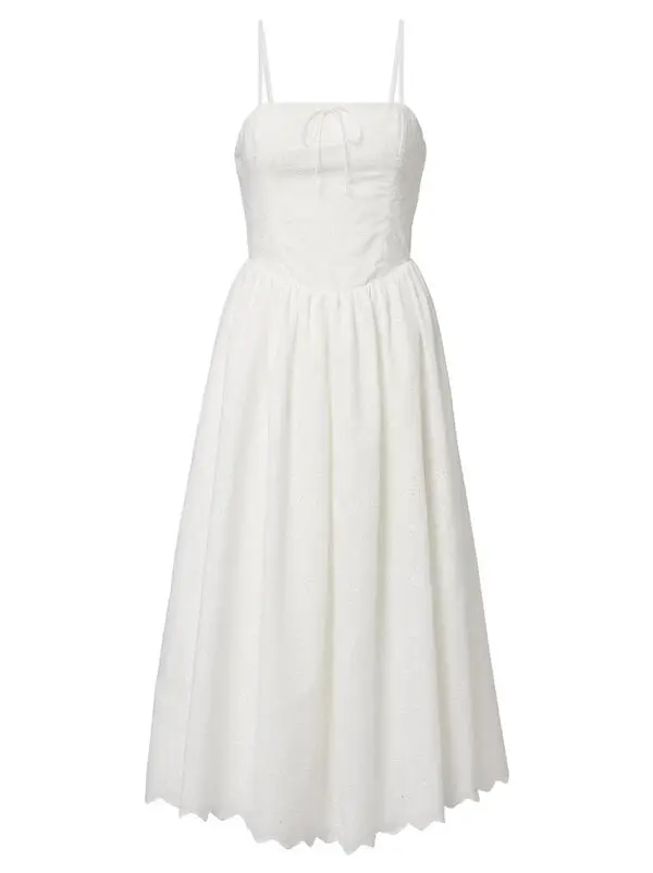 Faithfull The Brand Tulla Broderie Anglaise Midi Dress - White