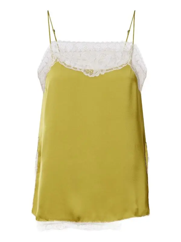 Faithfull The Brand Hanna Lace-trimmed Camisole - Green