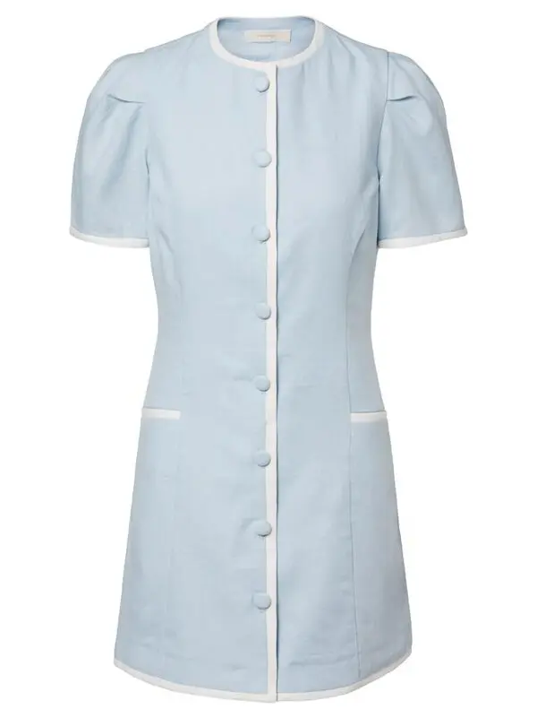 Faithfull The Brand Madeline Linen Minidress - Blue