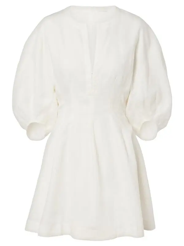Faithfull The Brand Soleil Linen Mini Dress - White
