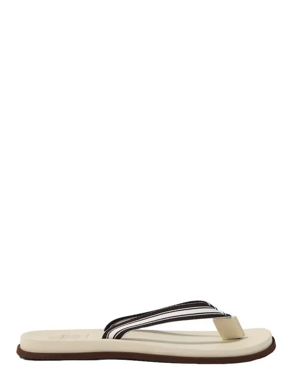 Brunello Cucinelli Striped Thong Sandals - White