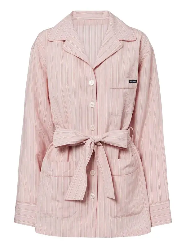 Dolce & Gabbana Belted Striped Shirt - Pink