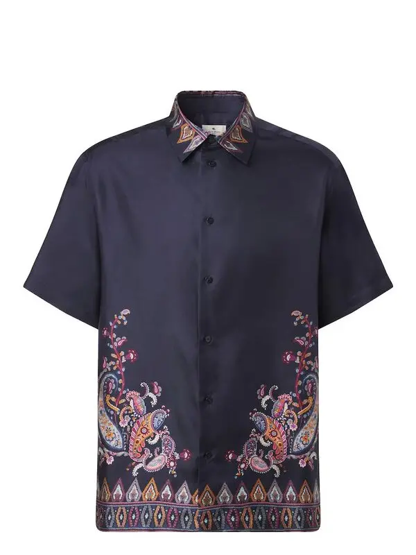 Etro Paisley Silk Shirt - Blue