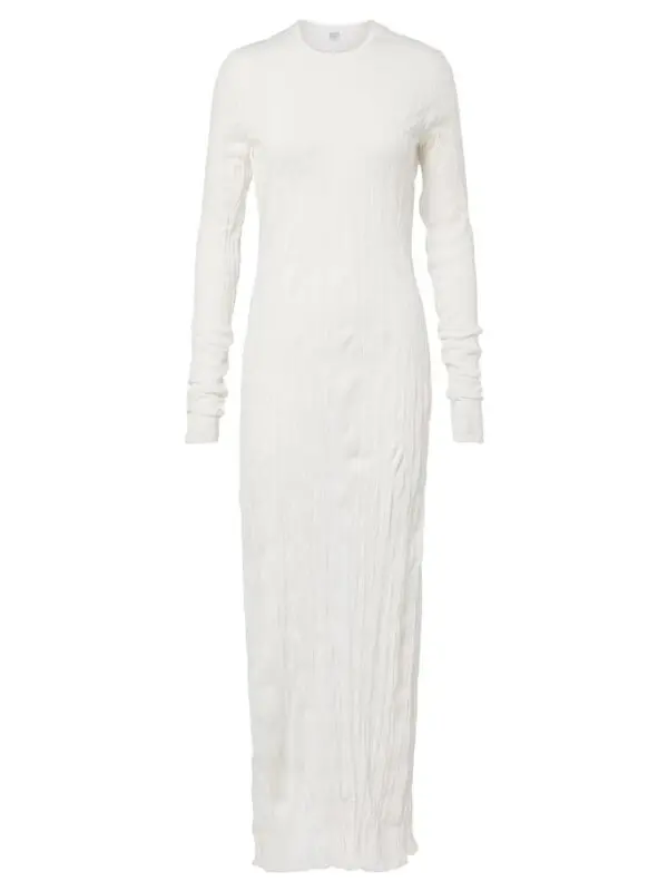 TOTEME Pleated Maxi Dress - White