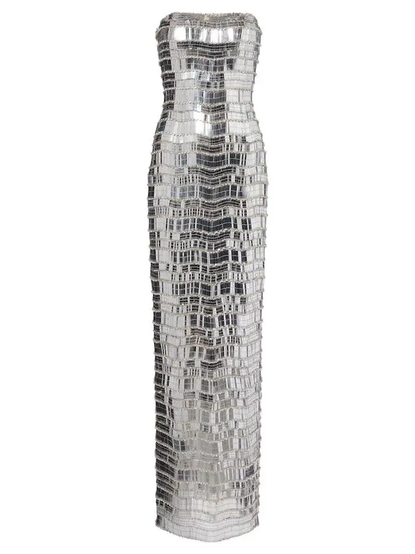 Rachel Gilbert Sylvie Embellished Gown - Silver
