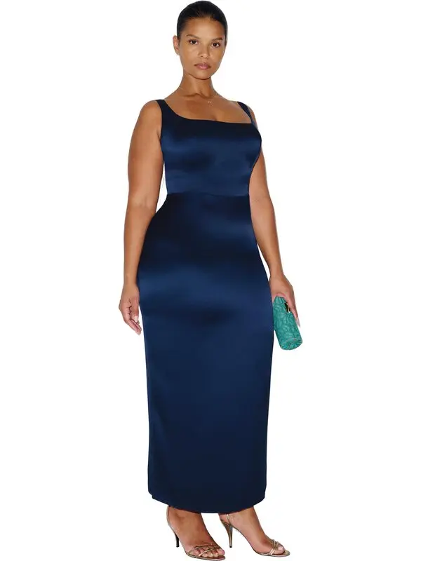 REFORMATION Ambre Silk Maxi Dress - Blue