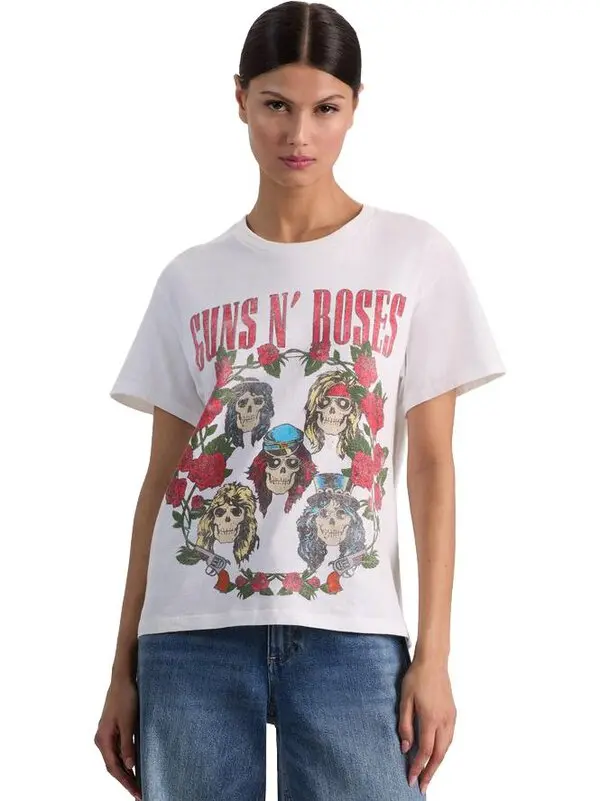 Alice + Olivia Alvera Guns N Roses Tee - Denim