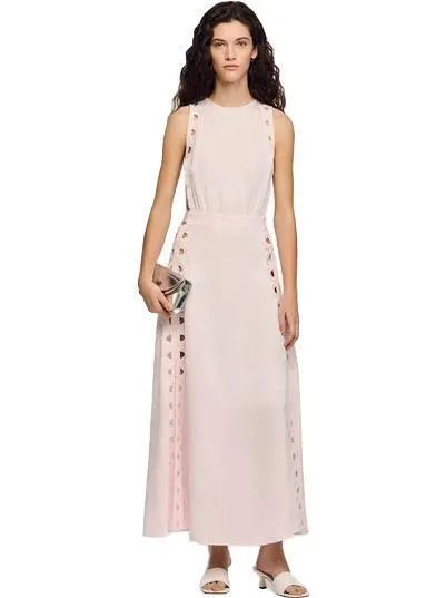 Sandro Floral Jacquard Maxi Dress - Pink