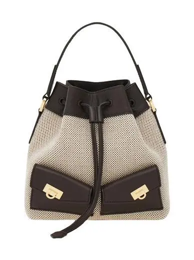 FERRAGAMO Multipocket Bucket Bag - Natural