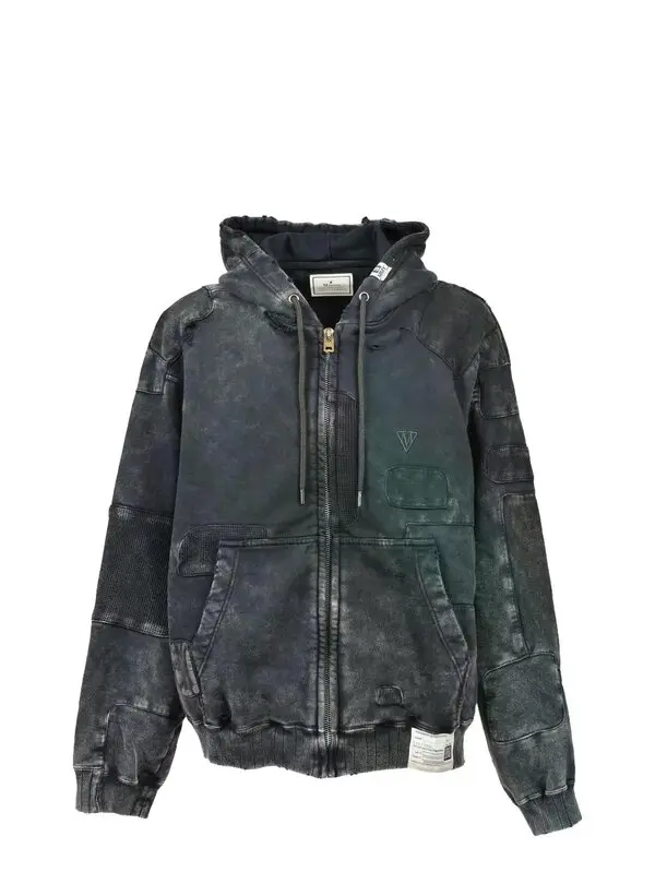 Mihara Yasuhiro Hooded Patchwork Sweatshirt - Grey