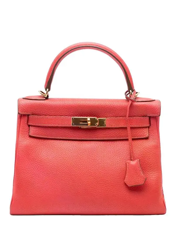 Hermès 2014 Togo Kelly Ii Retourne 28 Satchel - Red