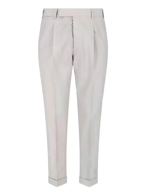 PT TORINO Pleated Tailored Trousers - Grey