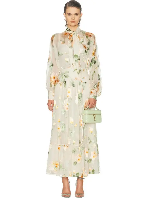 Zimmermann Carousel Burnout Blouse - Cream Rose