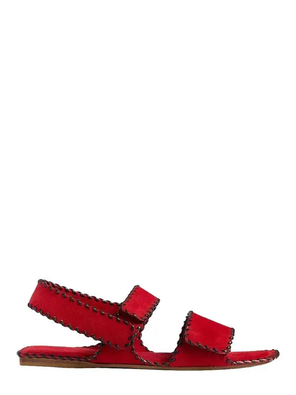 Khaite Leather Sandals - Red