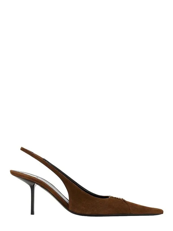 Saint Laurent Babylone Slingback Pumps - Dark Havana