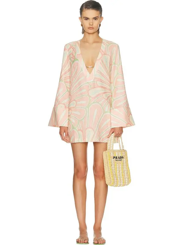 SHANI SHEMER Valerie Kaftan Dress - Pink Flower Print