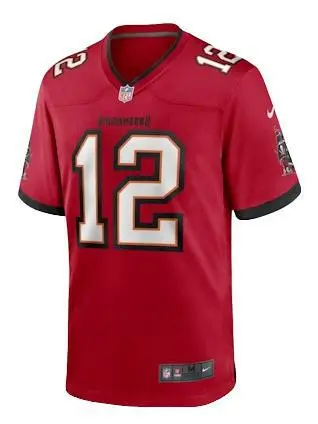 Nike Nfl Buccaneers Tom Brady 12 Match Version Jersey - Noble Red