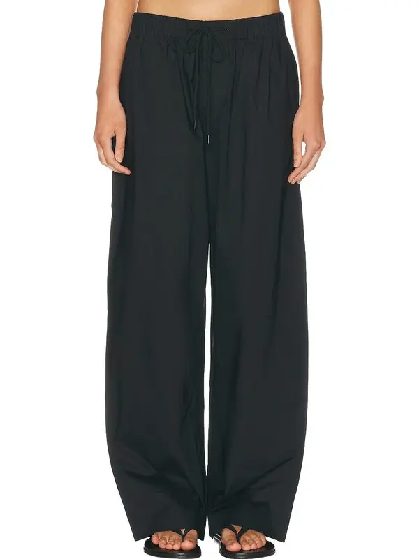 SKIMS Swiss Cotton Sateen Oversized Drawstring Pant - Onyx