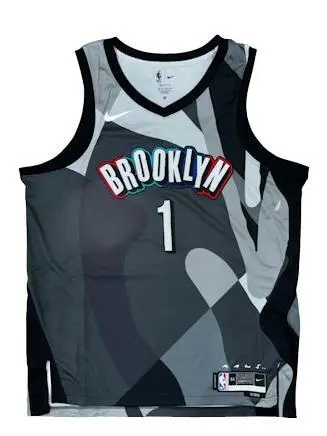 Nike Nba X Kaws Brooklyn Nets Milbridges 1 City Edition Swingman Jersey - Wolf Grey