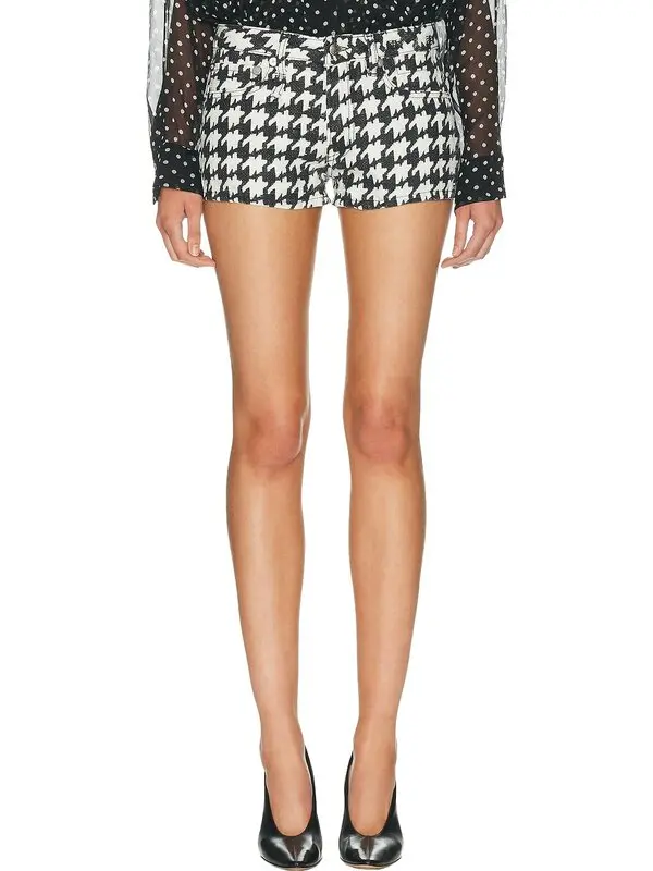 R13 Effie Short - Black & White Houndstooth
