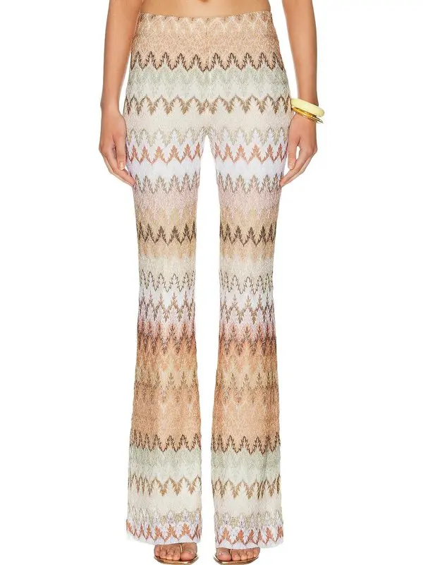 Missoni Flare Trouser - Multi Beige, Red, & White