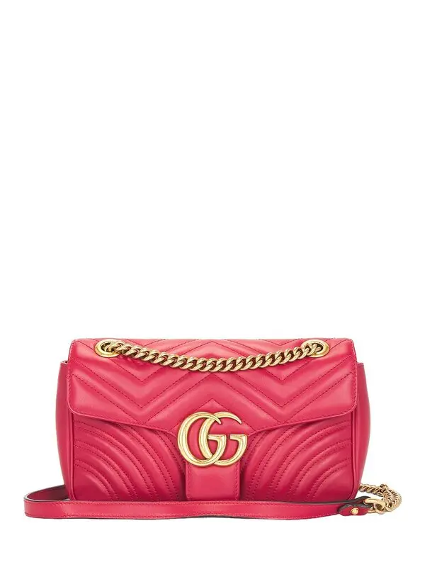 Gucci Gg Marmont Shoulder Bag - Hibiscus Red