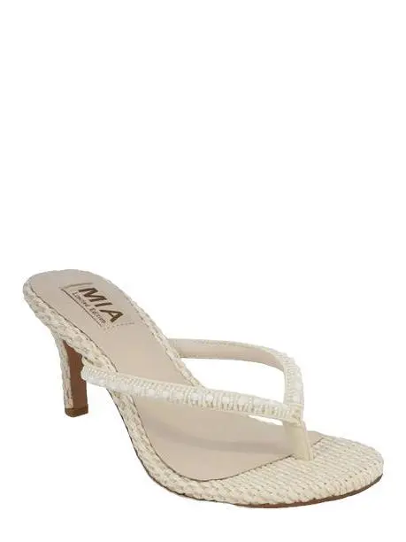 Mia Zilvia Kitten Heel Sandals - Bone Beads