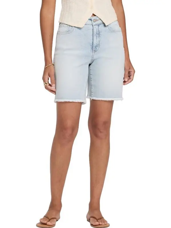 NYDJ Erin High Waist Raw Hem Denim Shorts - Desert Shoreline