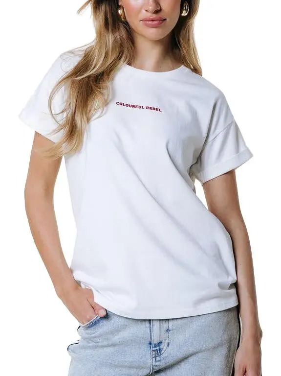 COLOURFUL REBEL Uni Logo Boxy Tee - White
