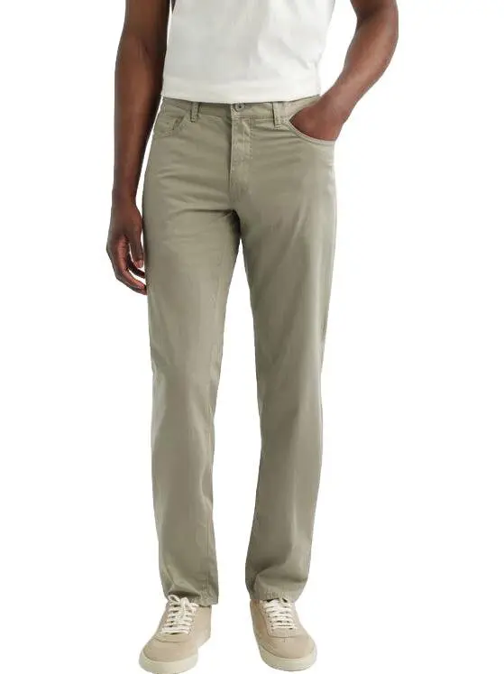 BRAX Cadiz Ultralight Straight Leg Stretch Cotton Pants - Jungle