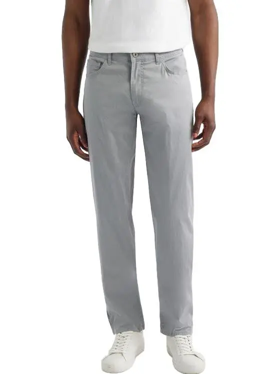 BRAX Cadiz Ultralight Straight Leg Stretch Cotton Pants - Silver
