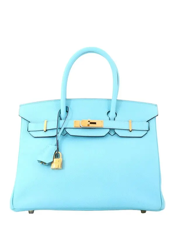 Hermès Birkin Handbag Blue Epsom With Gold Hardware 30 - Bleu Atoll