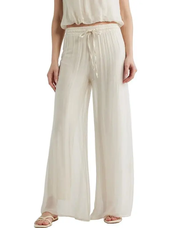 Deluc Strada Wide Leg Drawstring Pants - Ecru