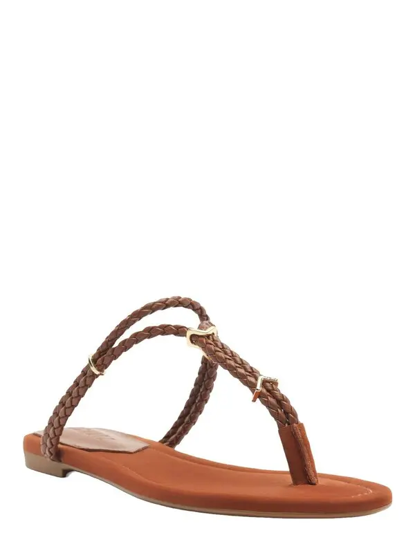Schutz Cordelia Braided Strap Sandal - Cognac
