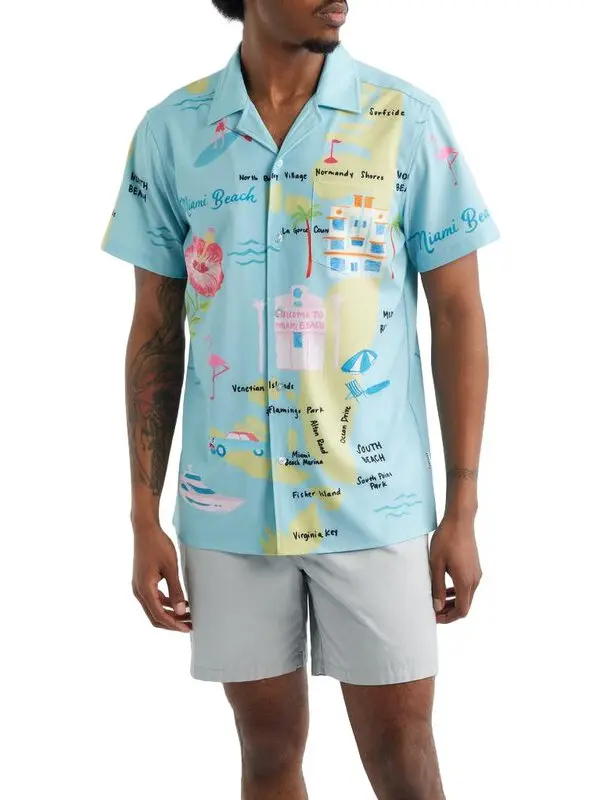 MAVRANS Collins Ave Weekend Camp Shirt - Blue