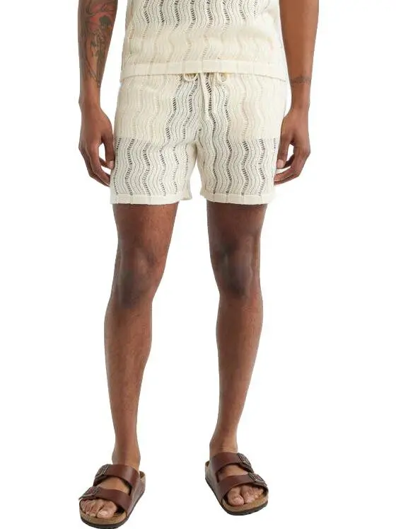 MAVRANS Oceanside Knit Drawstring Shorts - Beige