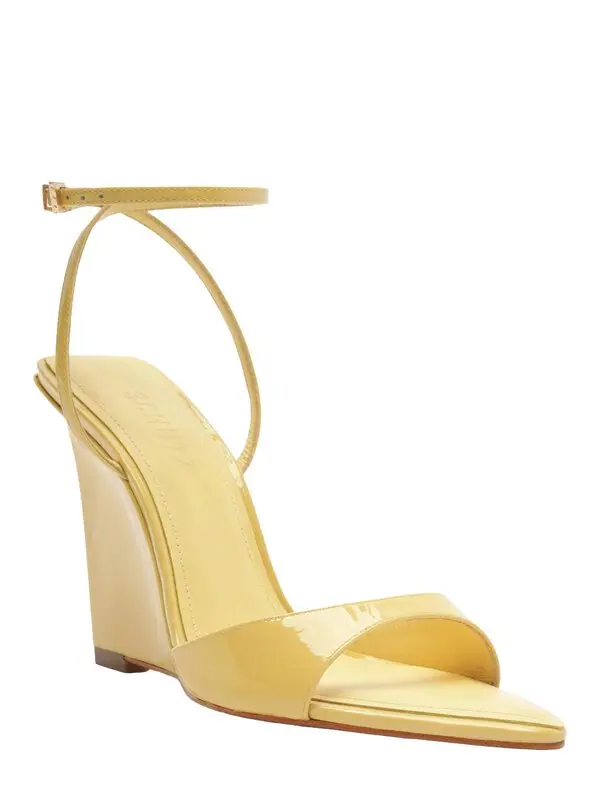 Schutz Elodie Ankle Strap Wedge Sandal - New Yellow