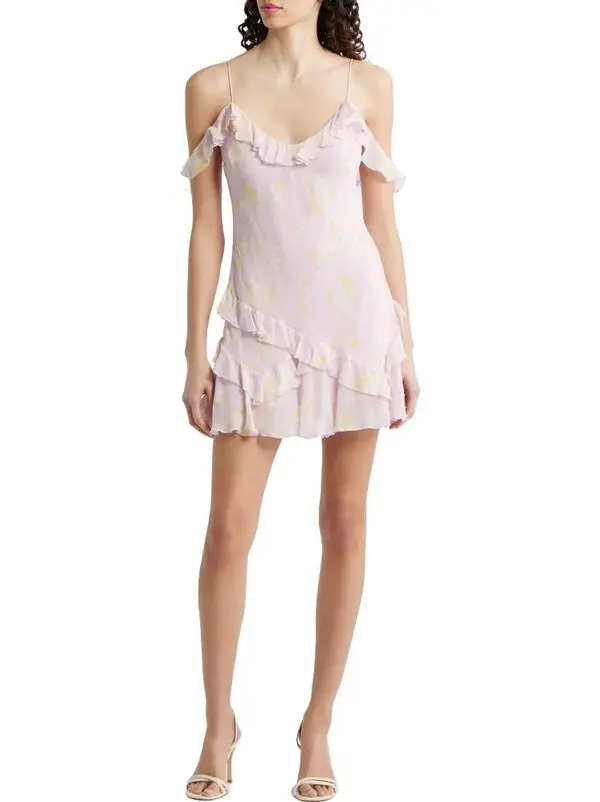 LoveShackFancy Timara Ruffle Minidress - Wisteria Sun