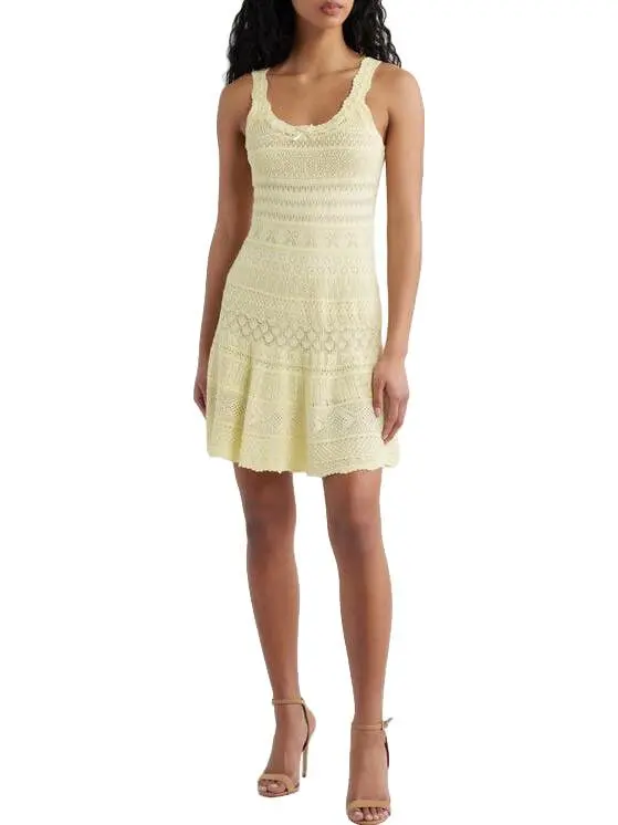 LoveShackFancy Darlena Pointelle Knit Mini Sundress - Sugar Daisy